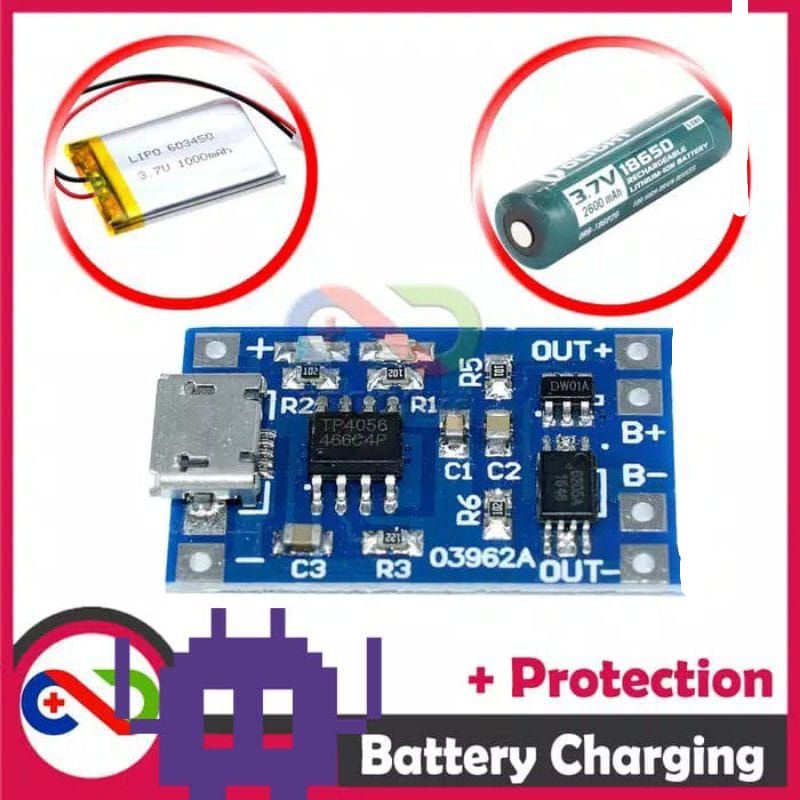 Jual Tp4056 Lithium Battery Charging Output 5v 1a Micro Mini Usb