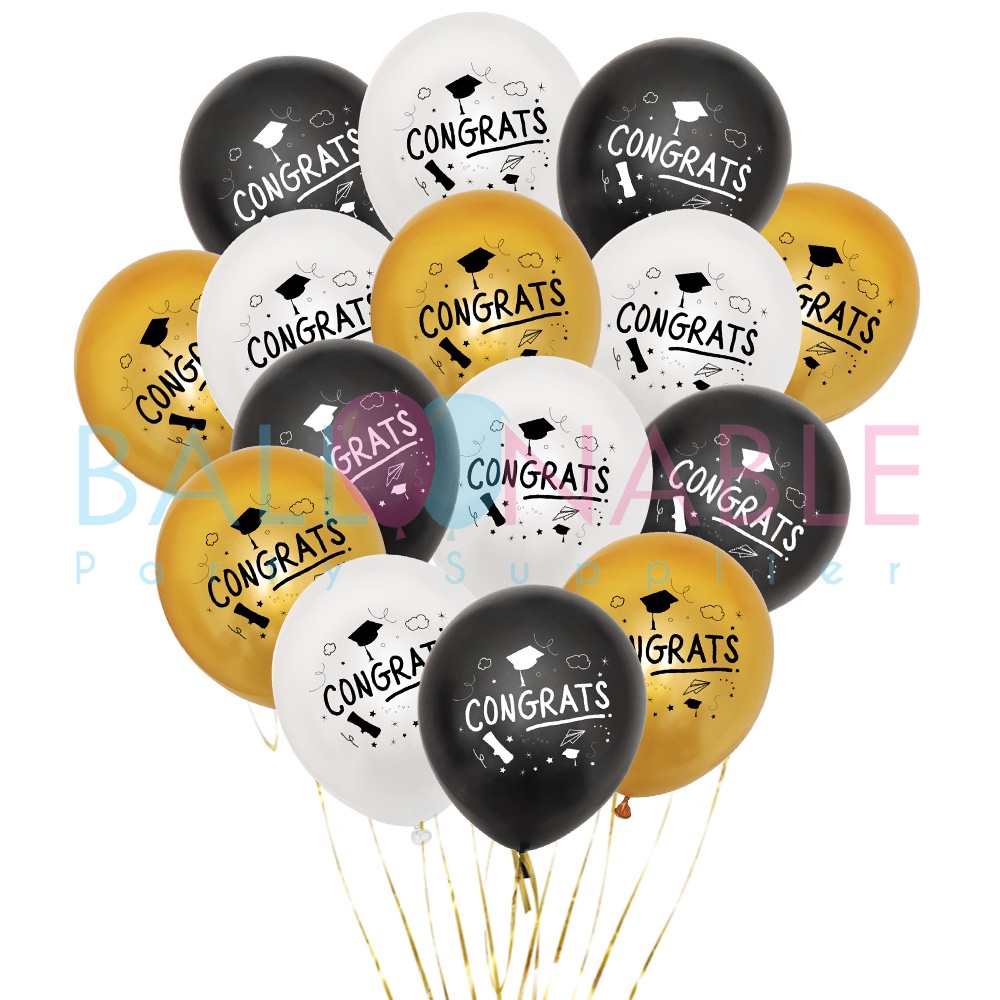Jual Balon Latex Congrats Graduation | Shopee Indonesia