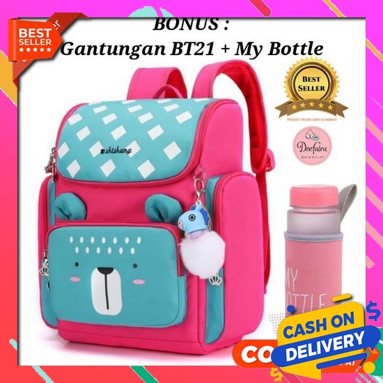 Jual Tas Anak Sekolah Karakter Kucing Lucu Tas Buat Ngaji Set Paket ...
