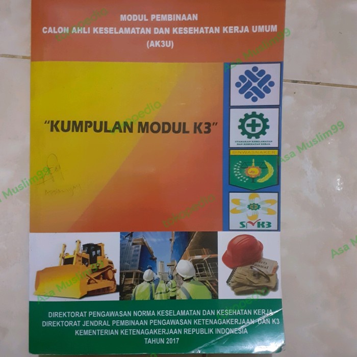 Jual BUKU KUMPULAN MODUL K3 AHLI KESELAMATAN DAN KESEHATAN KERJA UMUM ...