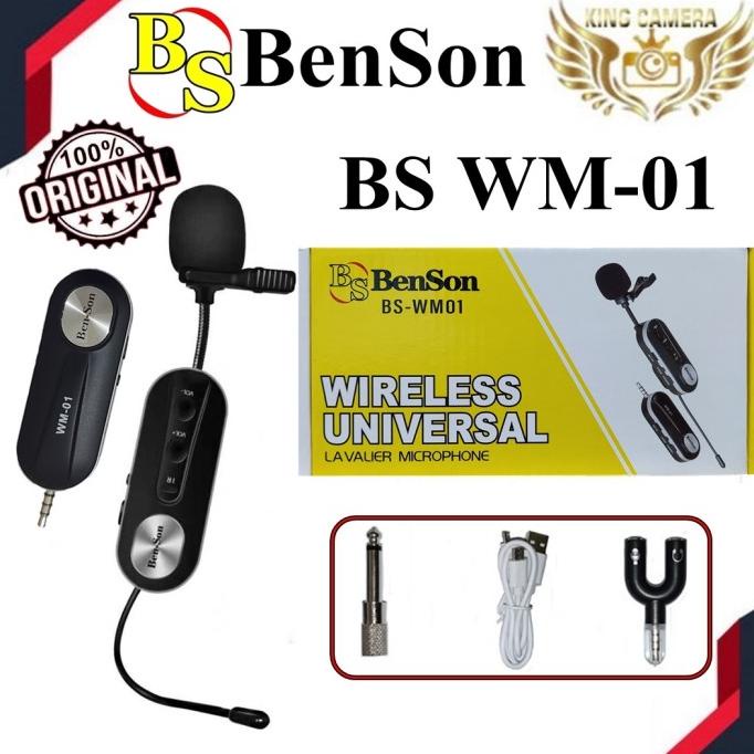 Jual Benson Mic Clip On Wireless WM-01 Single Mic UHF - Microphone ...