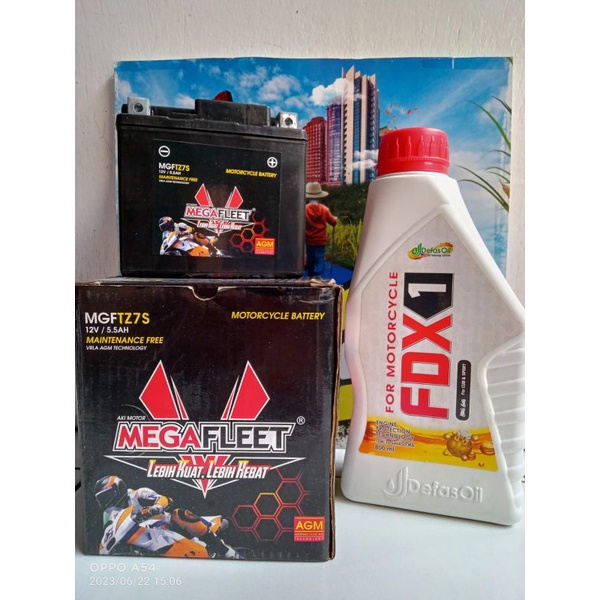 Jual Paket Lengkap Oli dan Aki Mega Fleet GTZ7s GS Yuasa NS Motobatt ...