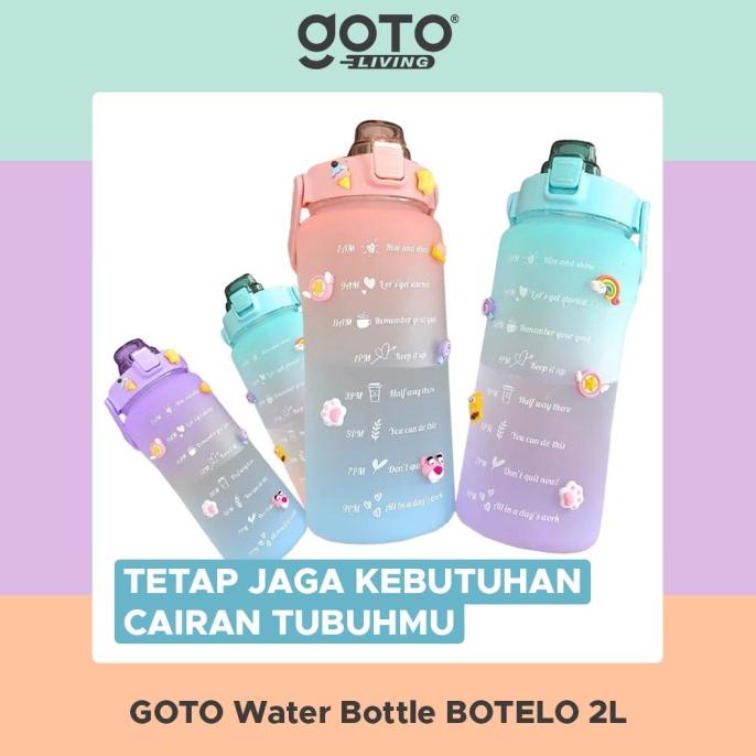 Jual Goto Botelo Botol Motivasi Minum 2 Liter Bottle Tumblr Air Tanda ...