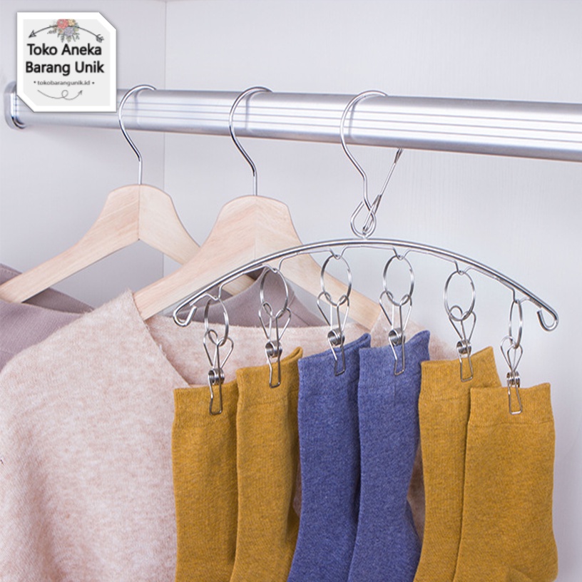 Jual Jemuran Baju Bayi Masker Bra CD Gantungan Hanger Besi Stainless 6 ...