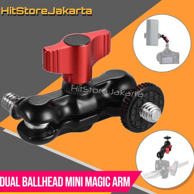 Jual Mini Magic Arm Double Ball Head Camera Magic Arm Tripod Flash ...