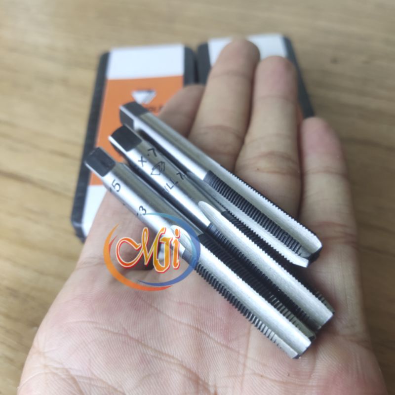 Jual Mata hand tap M6 x 1 mm TRIANGLE Hantap set 3 Pcs Mata bor pembuat ...