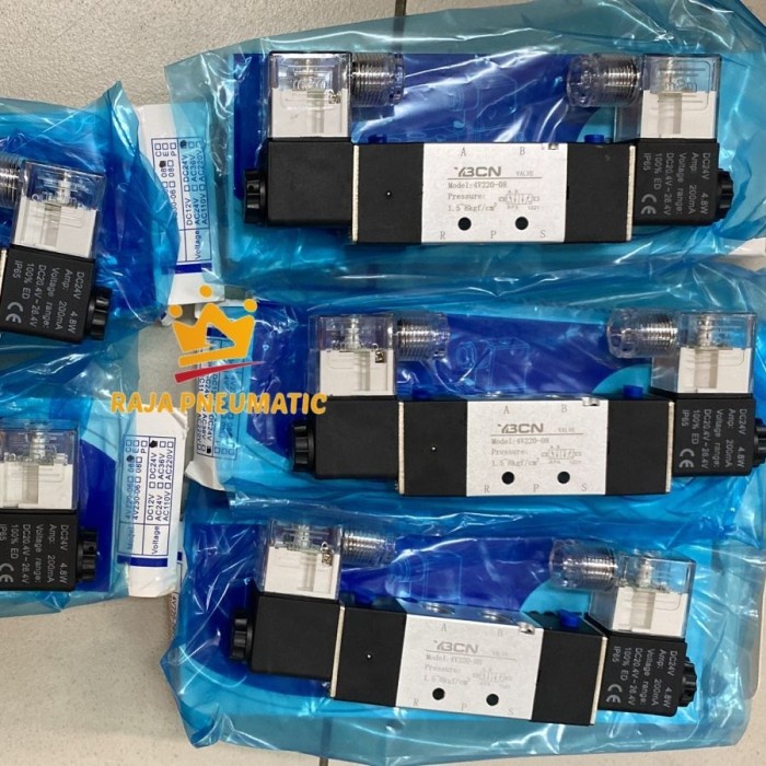 Jual Solenoid Valve Double Coil 4V220-08 5/2 Way 1/4 Inch | Shopee ...