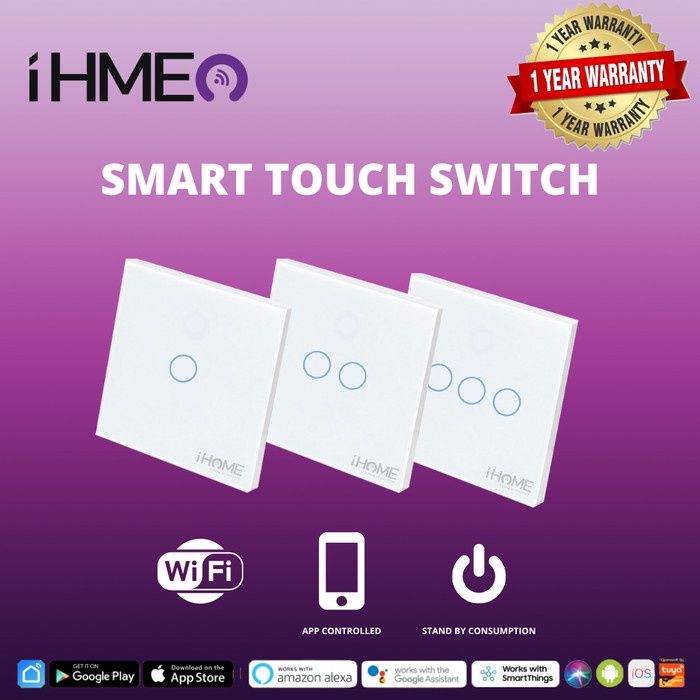 Jual Smart Switch 1-3 Gang ihme Tombol Saklar Pintar Touch Screen ...
