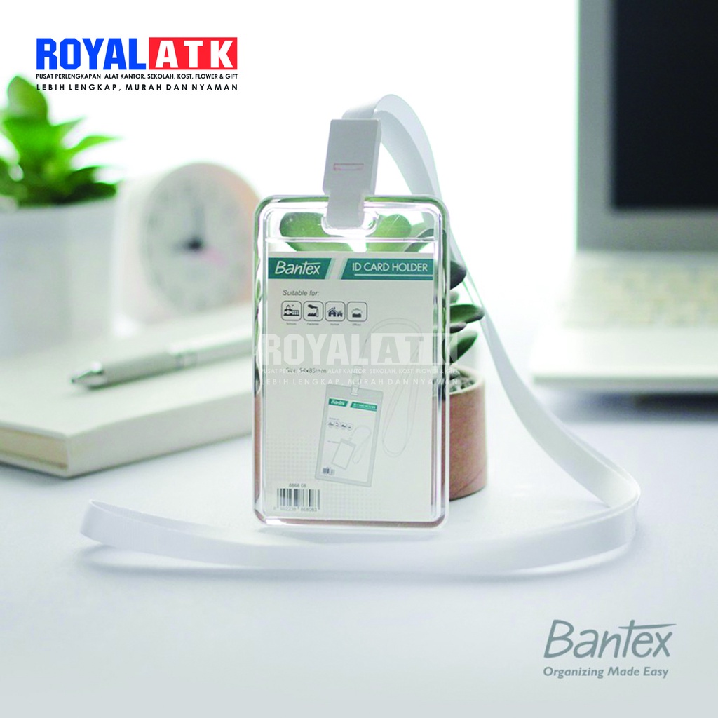 Jual BANTEX ID CARD TRANSPARAN TALI LANYARD PORTRAIT NAME TAG HOLDER ...