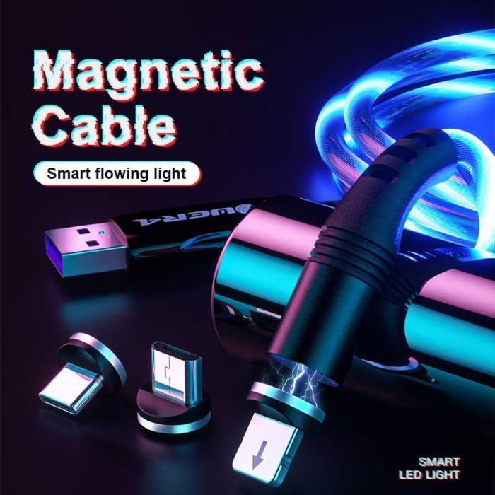 Jual Kabel Led Magnetic Cable Usb 3In1 2.4 Fast For Micro | Shopee ...