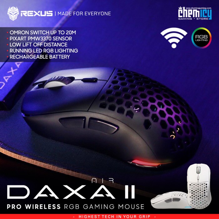 Jual Rexus DAXA Air II Wireless Pro Gaming Mouse | Shopee Indonesia
