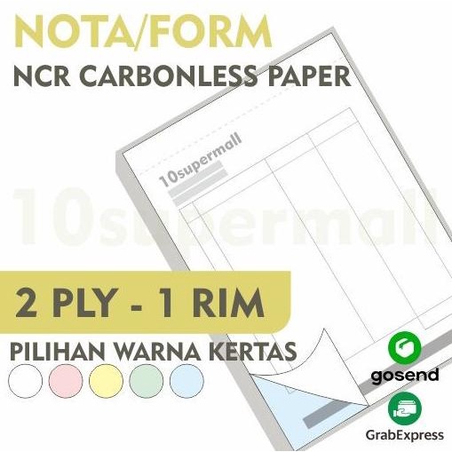 Jual Cetak Nota Form 2 Ply 1 Rim Ncr Carbonless Paper | Shopee Indonesia