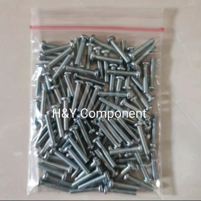 Jual baut m3x20 m3 x 20 jp panjang 20mm / 2cm 100pcs | Shopee Indonesia
