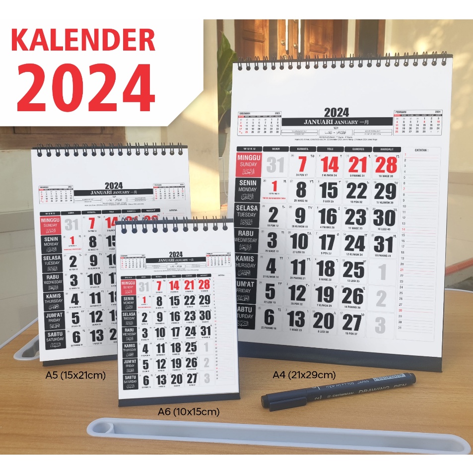 Jual [KODE PRODUK IHYO87668] Kalender meja 2024 catatan 02, ukuran A6 ...
