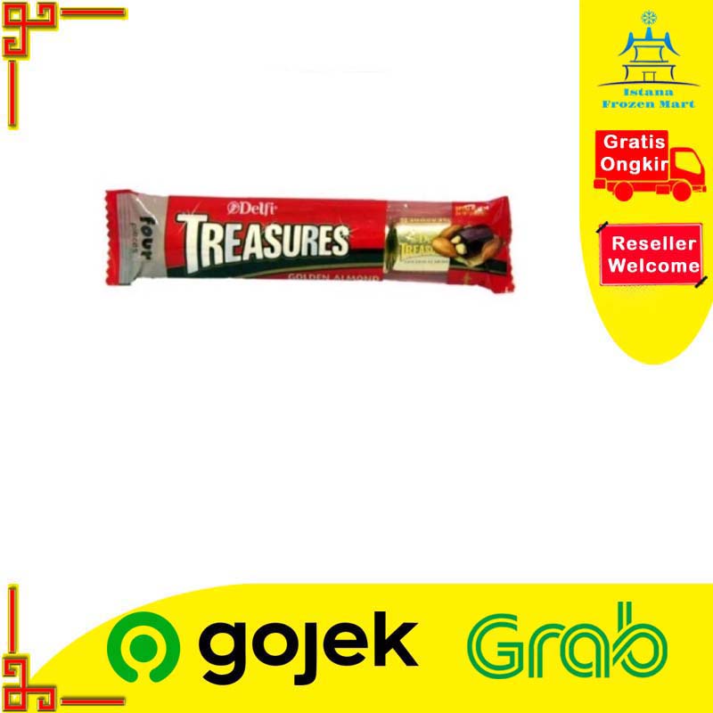 Jual Treasures Golden Almond Cokelat 36 Gram - DELFI | Shopee Indonesia