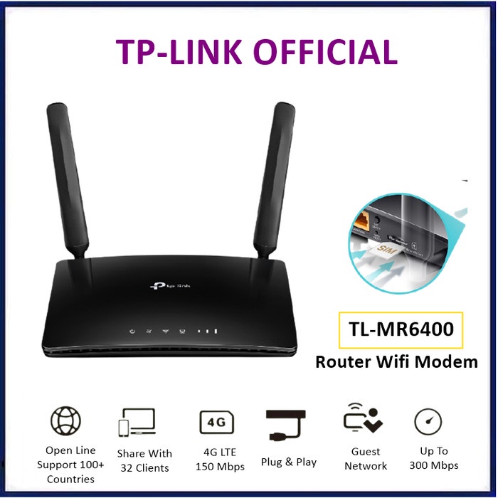 Jual TPLink TL-MR6400 Wireless N 4G LTE Router WiFi Modem MiFi TP-Link ...