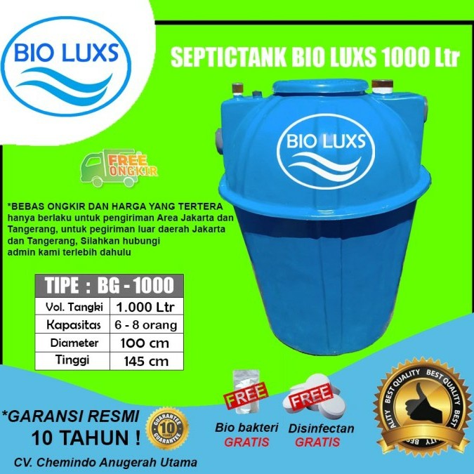 Jual Septic Tank Bio,Biotech, Biofil, BioLuxs Tipe BG 1000 liter ...