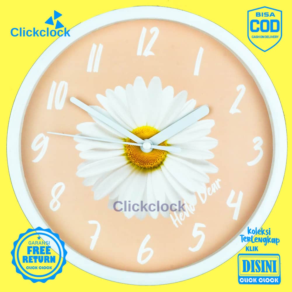 Jual Jam Dinding Analog Bunga Flower Daisy Flower NON 2168 Besar ...