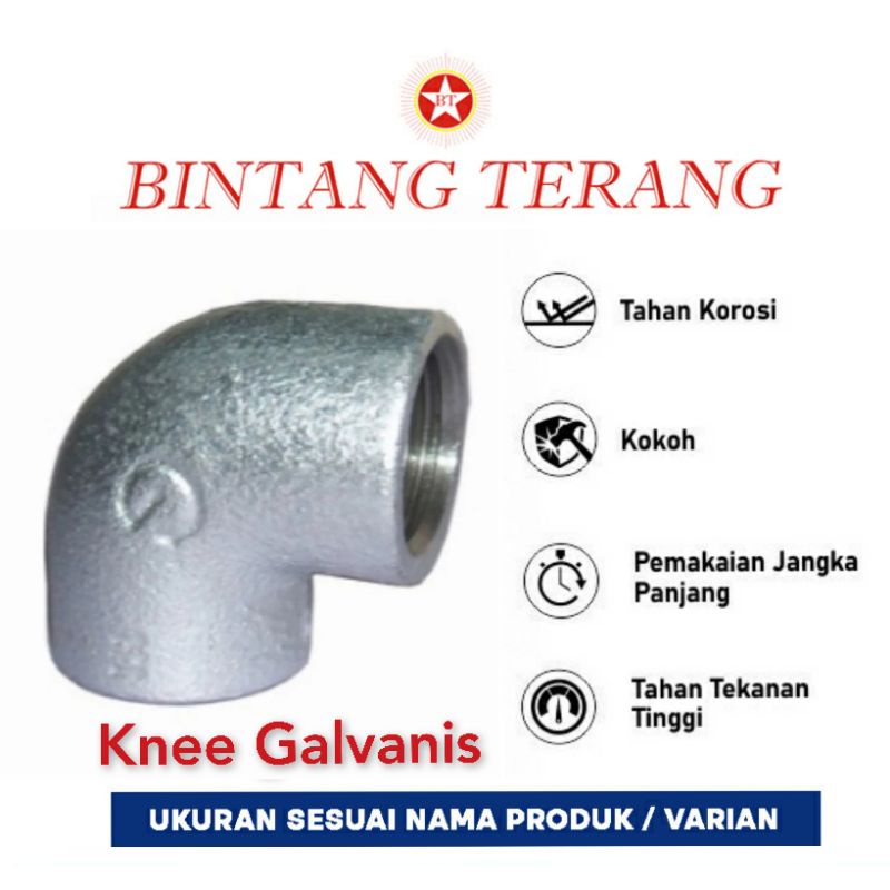 Jual Keni Galvanis Besi 1" / Elbow Galvanis / Knee Besi / Knie drat ...