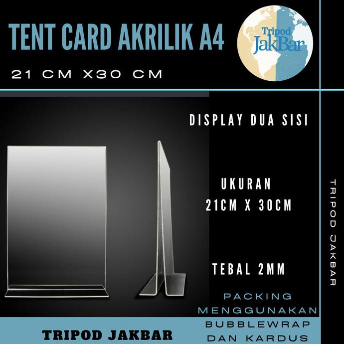 Jual Akrilik A4 - Akrilik Display Stand Tent Card - Type T | Shopee ...
