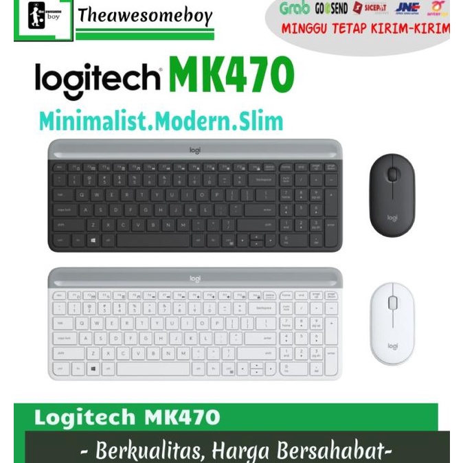 Jual Logitech MK470 Ultra Slim Silent Wireless Keyboard Mouse Combo 1000DPI | Shopee Indonesia