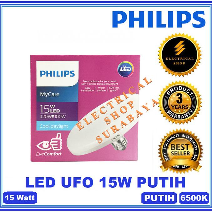 Jual PHILIPS LED UFO 15W 15 W WATT PUTIH GROSIR LEDBULB CEILING E27 150 MM | Shopee Indonesia