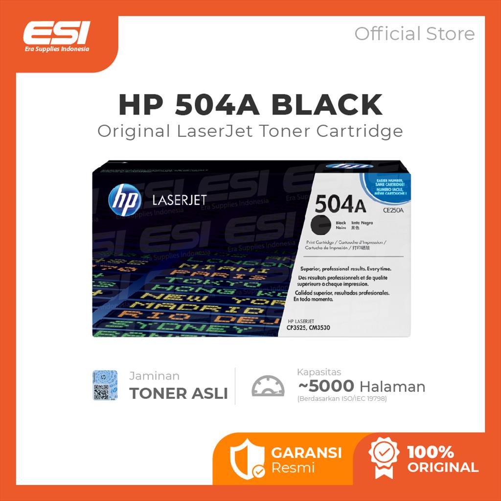Jual HP 504A Black Original LaserJet Toner Cartridge (CE250A) | Shopee ...