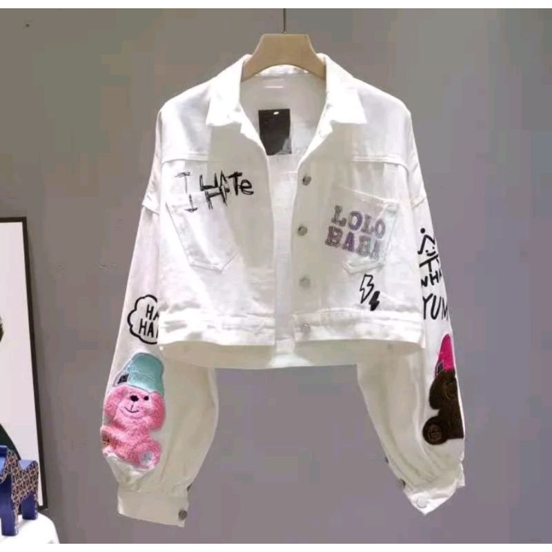Jual Jaket Fashion Classic Putih Wanita / Jaket Korea ( 10 ) | Shopee ...