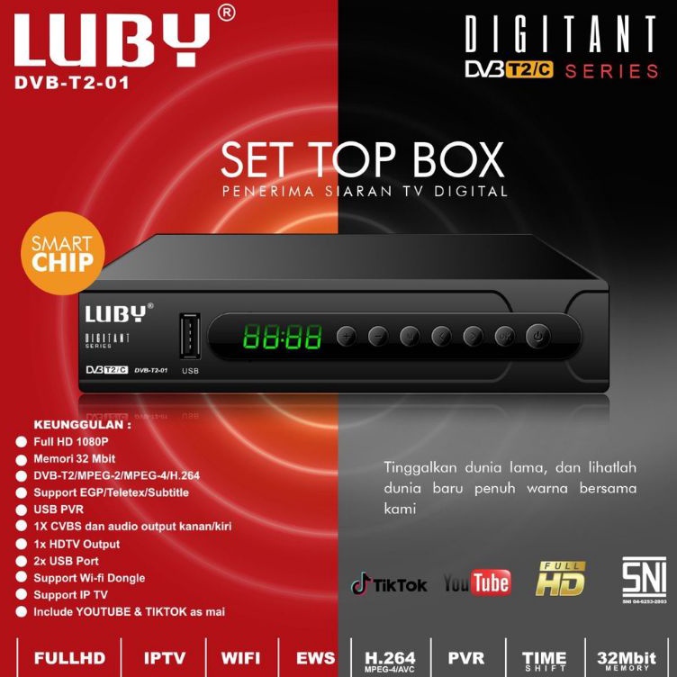 Jual ` ci Set Top Box Tv Digital Luby DVB T2-01 / Receiver Siaran Digital/STB Tv Tabung SNI Bisa ...
