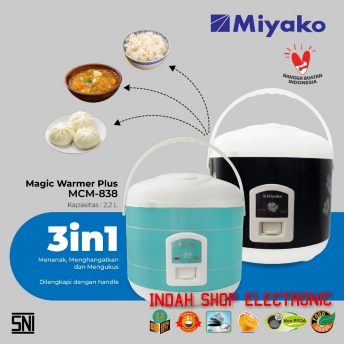 Jual Magic Com MIYAKO MCM 838 /Rice Cooker/Penanak Nasi Miyako 2.2Liter | Shopee Indonesia