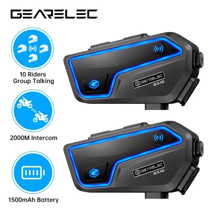 Jual GEARELEC GX10 INTERCOM BLUETOOTH HELM 10 RIDER | Shopee Indonesia