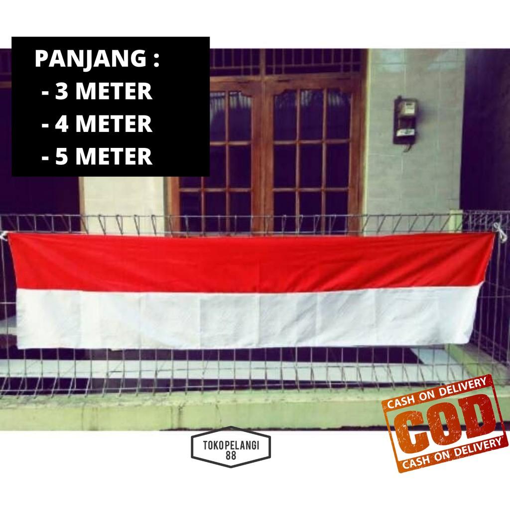 Jual Bendera Merah Putih Panjang Lurus Bendera Indonesia Panjang 3 Meter 4 dan 5 M / Resplang ...