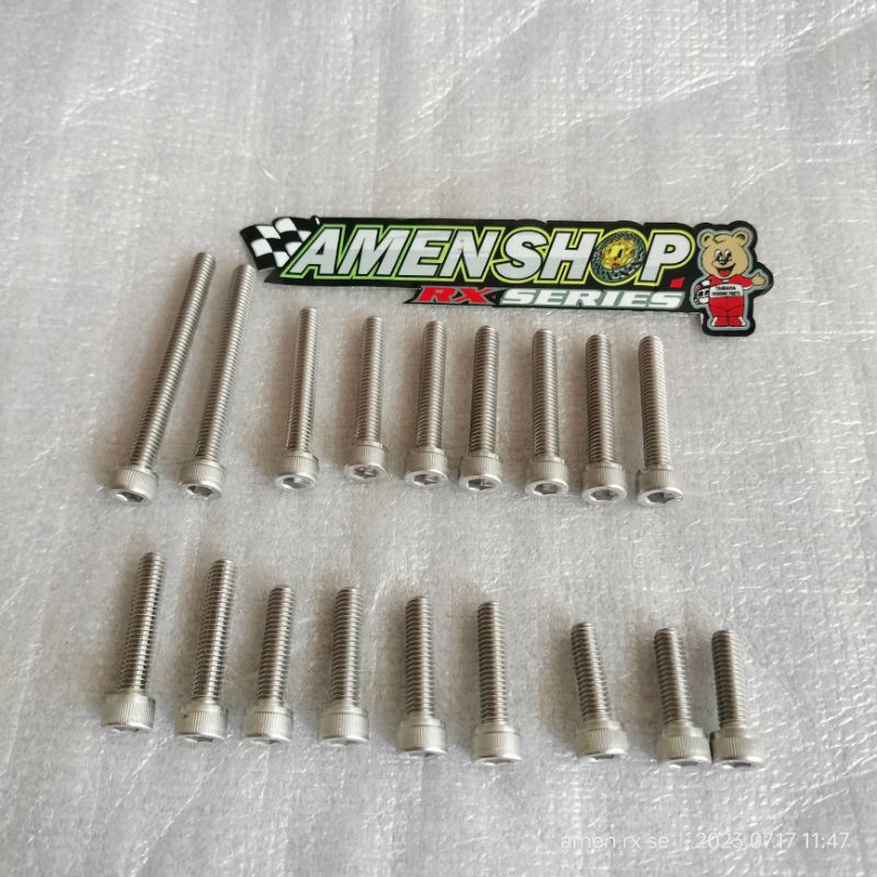 Jual baut blok kalter kanan kiri rxking / rx spesial / rxk L stainless asli THE 304 (isi 18 pcs ...