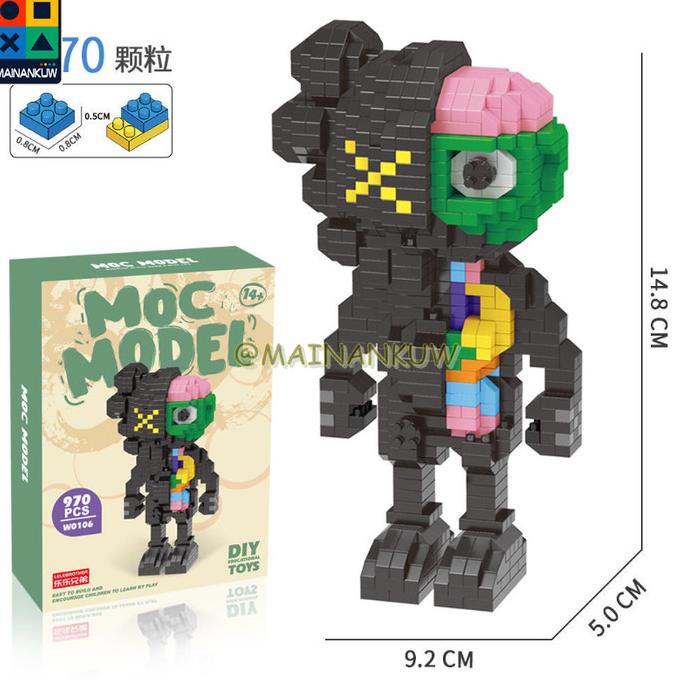 Jual NANO BLOK KAWS ANATOMY BLACK Balok Susun Edukasi Mainan Anak ...