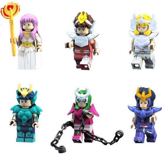 Jual Saint Seiya Hyoga Shiryu Andromeda Phoenix Ikki Athena Minifigure ...