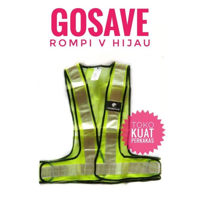 Jual Ready !!! Gosave rompi V safety proyek hijau dengan reflektor ...