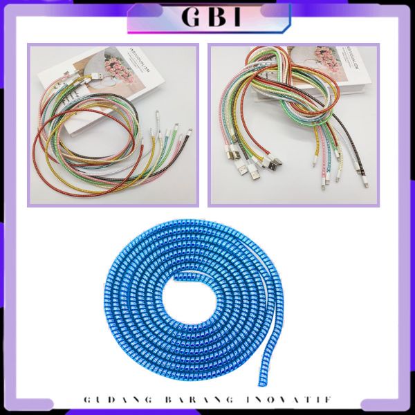 Jual GBI Pelilit Kabel Spiral Warna Metalic 150Cm Pelindung Cable Hp ...