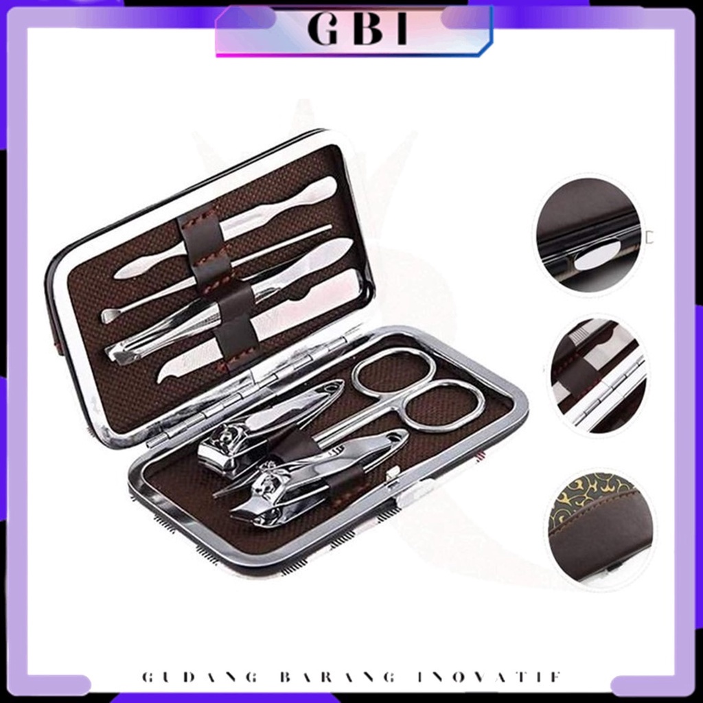 Jual GBI Manicure Set 7 in 1 Gunting Kuku Nail Art Set Dompet Menicure ...