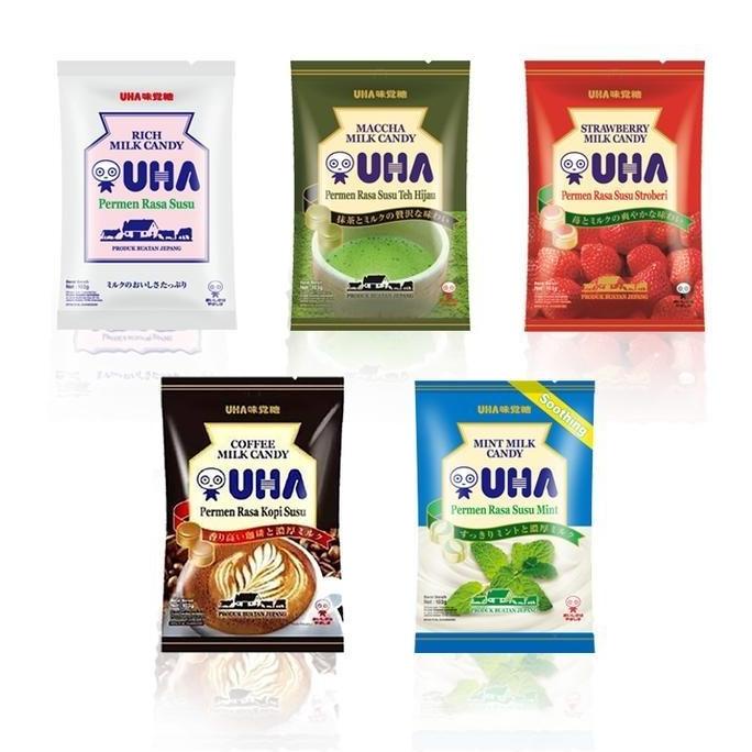 Jual monggo] UHA Milk Candy All Variant Pack 100g Permen Susu Aneka ...