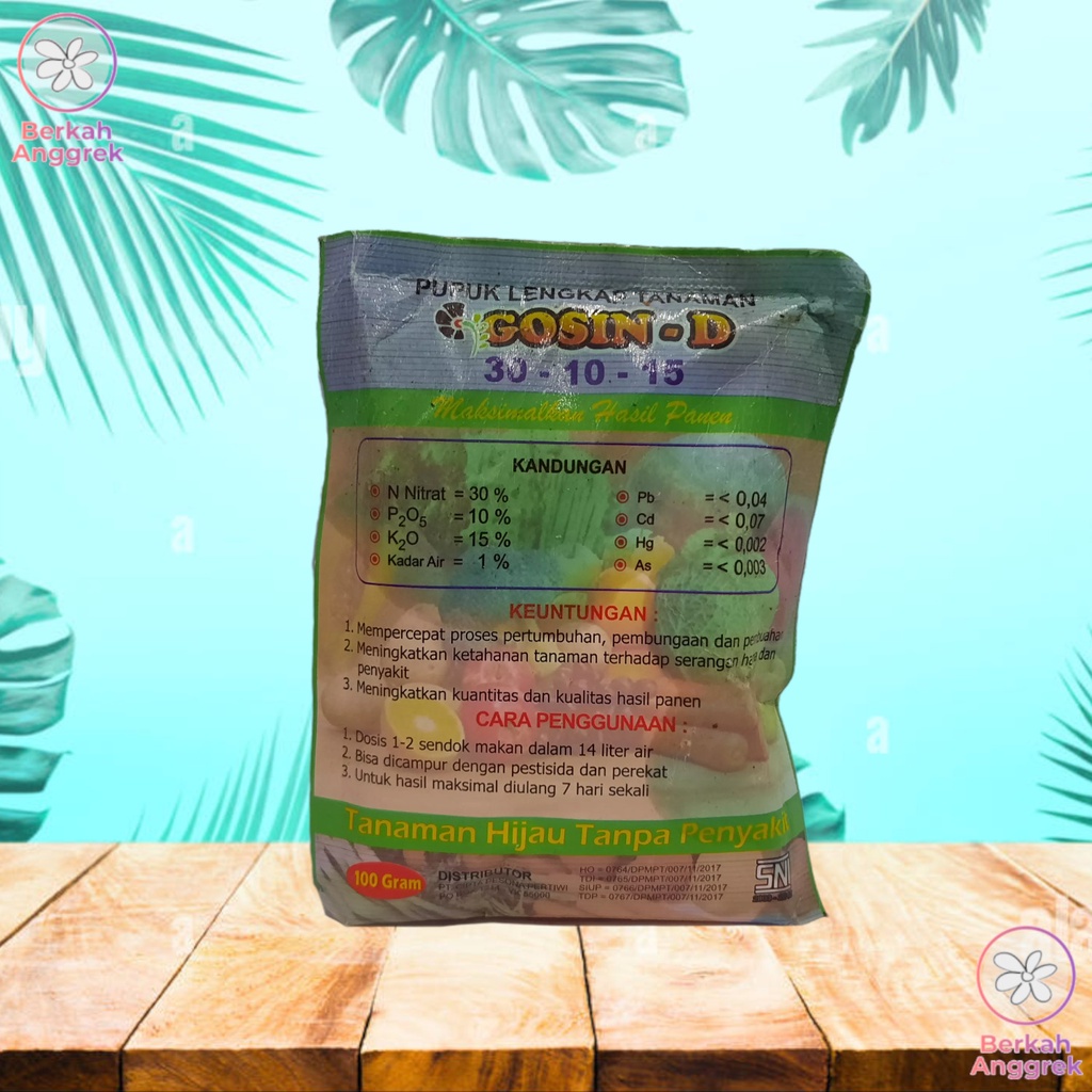 Jual Gosin D 100 Gram Booster Pertumbuhan Daun Dan Booster Batang ...