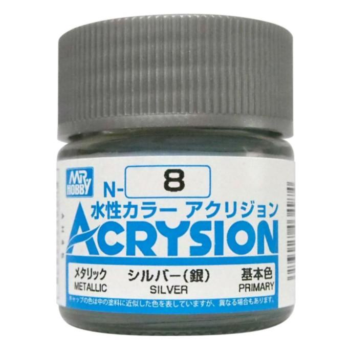 Jual Mr Hobby Acrysion N8 Silver Metallic Primary Cat Gundam Gunpla ...