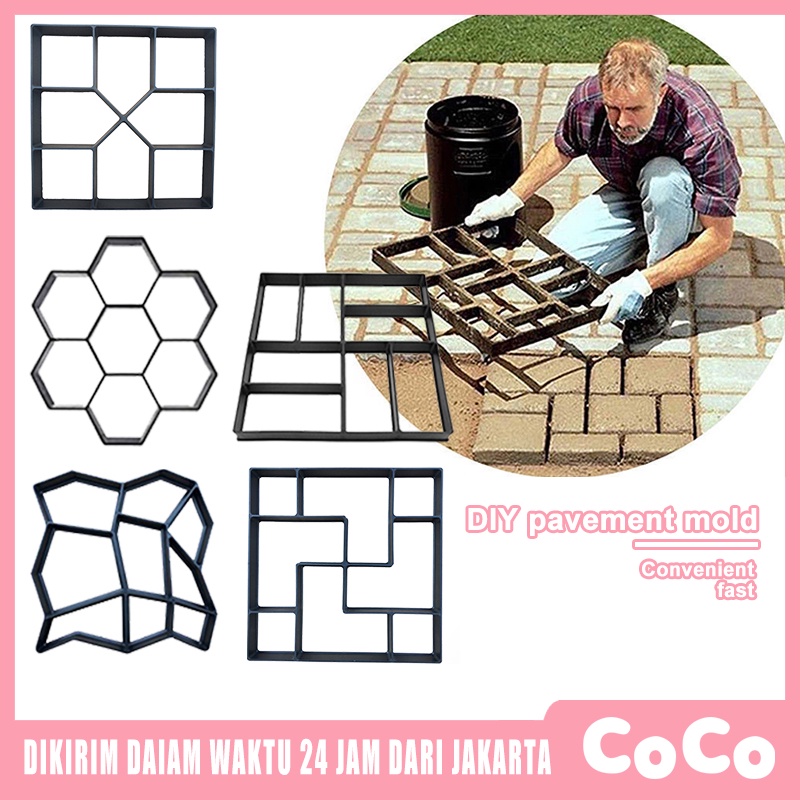 Jual 100% New Cetakan Paving Semen Cetakan Jalan DIY Blok Mudah Praktis Cetakan Jalan Teras ...