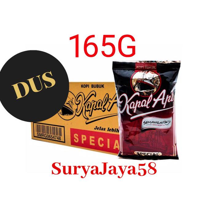 Jual Kopi Kapal Api 165 Gr |Kopi Hitam Bubuk Special| 1Dus Isi 20Pcs ...