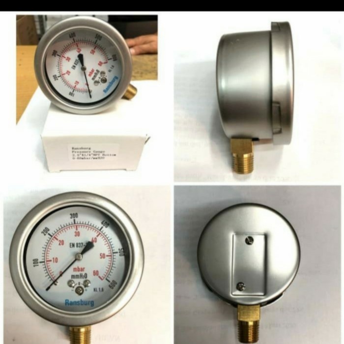 Jual PROMO!!! PRESSURE GAUGE 0-60 BAR 500 PSI 21/2" INCH/LOW PRESSUE ...