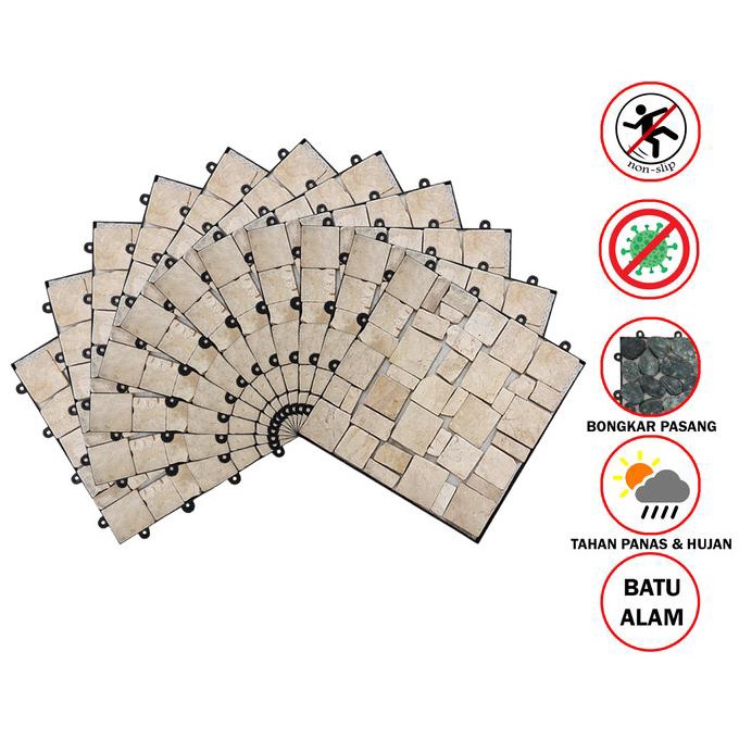 Jual *****] Mitra Loka Ubin Batu Alam Decking Tile Lantai Batu Taman ...
