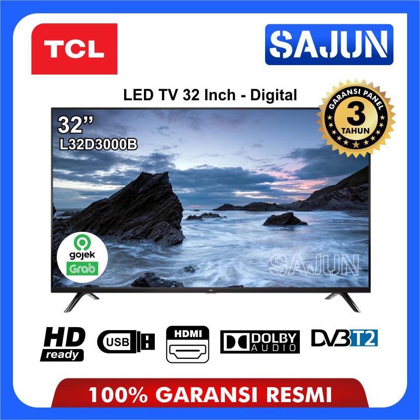 Jual TCL 32D3000B LED TV 32 Inch Digital DVB-T2 HDMI & USB Movie ...