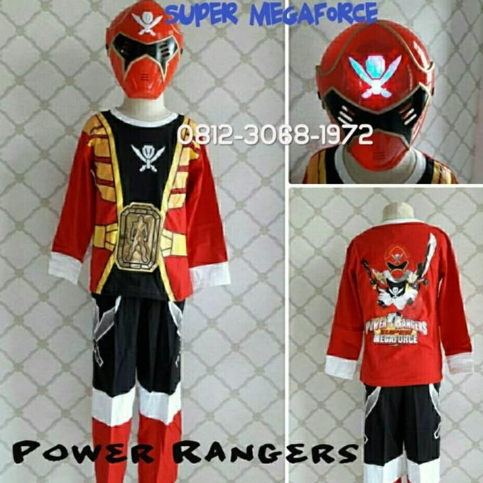 Jual Baju Kostum Anak Superhero Power Rangers SUPER MEGAFORCE 5-8 Tahun ...