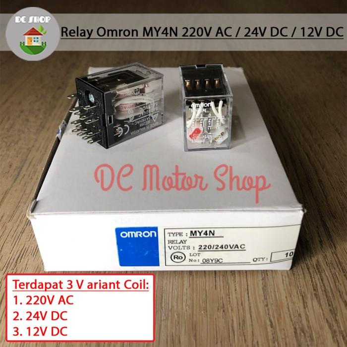 Jual Relay Omron MY4N 12V /24V DC / 220V AC Relay 4 Out 12VDC 24VDC 220VAC | Shopee Indonesia