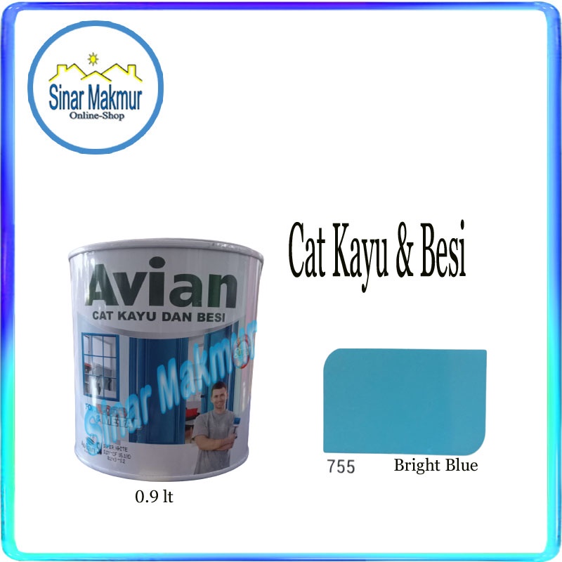 Jual Cat Kayu Besi 1 KG 0,9 Liter 755 Bright Blue (AVIAN) | Shopee Indonesia