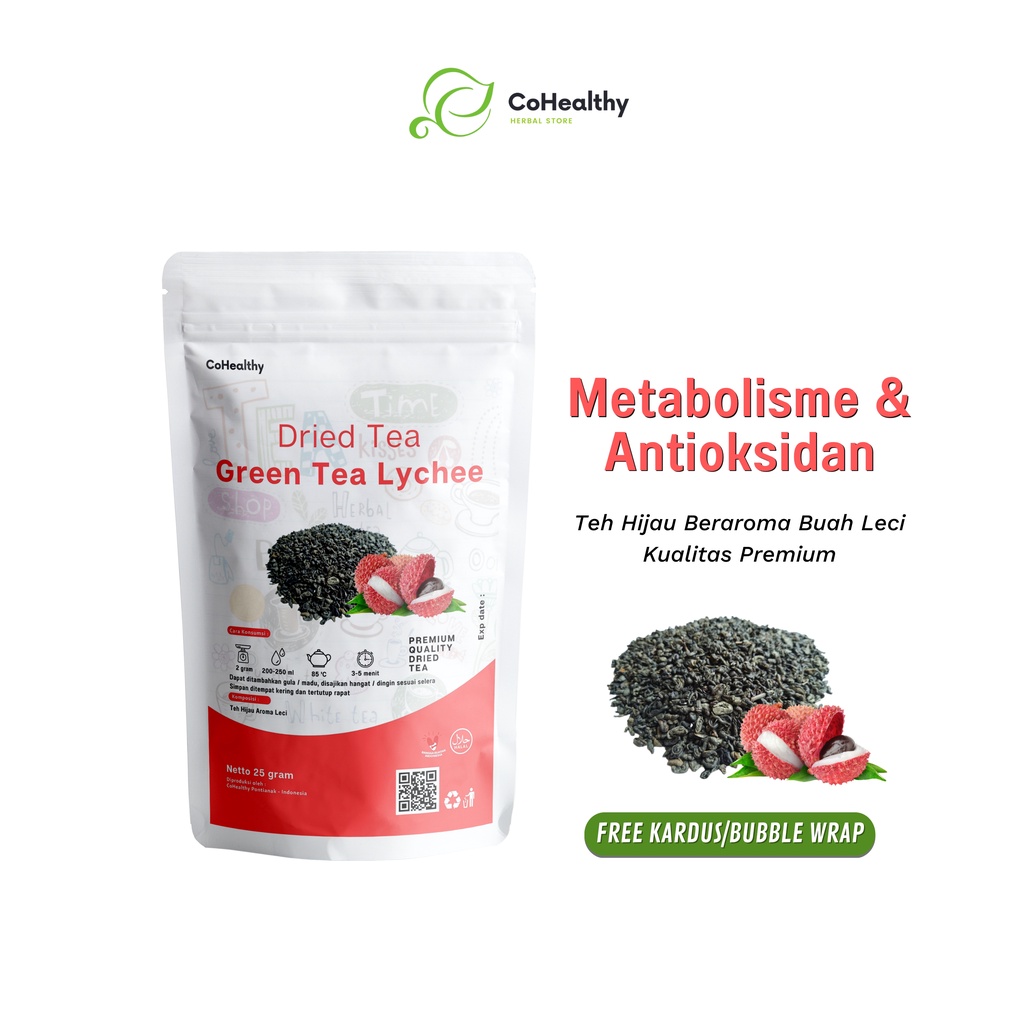 Jual CoHealthy Green Tea Lychee Teh Hijau Lecy 25gr | Shopee Indonesia